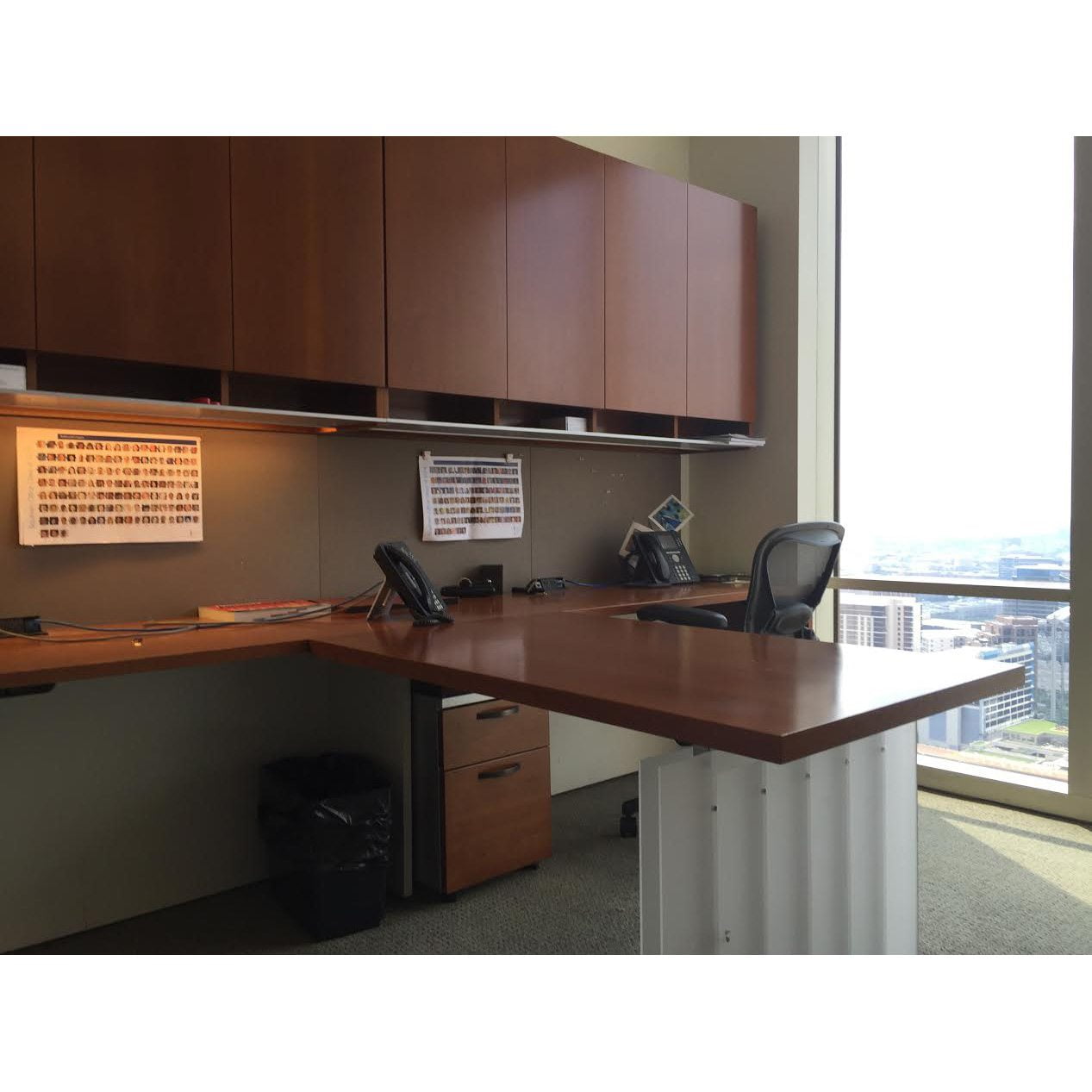 Herman Miller Geiger Used L Shape Veneer Partner Desk, Cherry ...