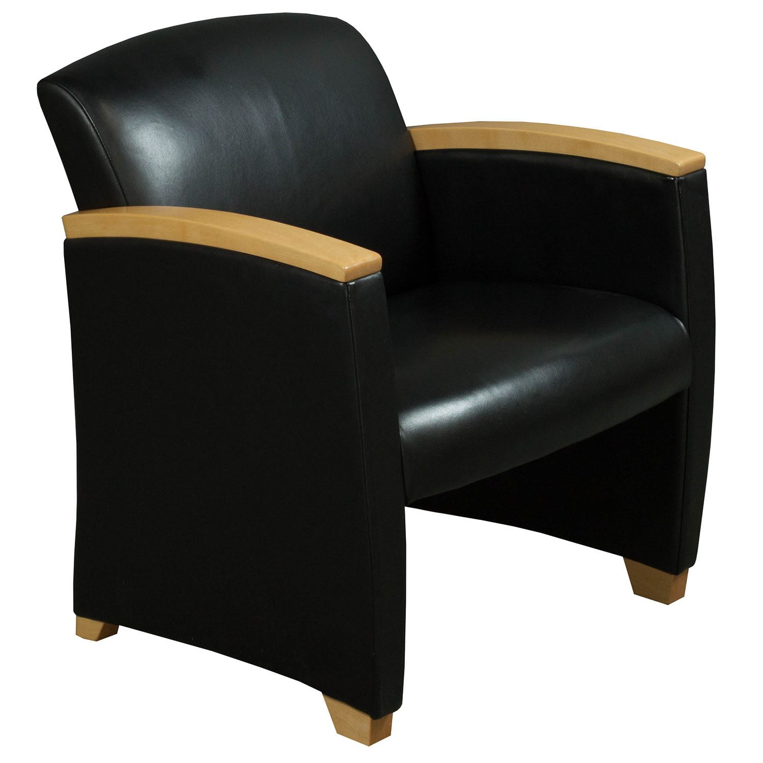 Gunlocke Used Leather Lounge Chair, Black - National Office Interiors ...