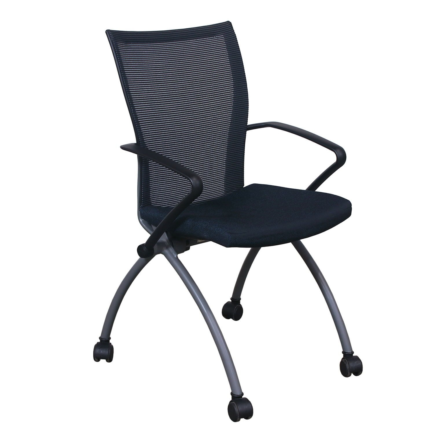 Haworth X99 Seminar Used Mesh Back Mobile Nesting Chair, Blue Speckle ...