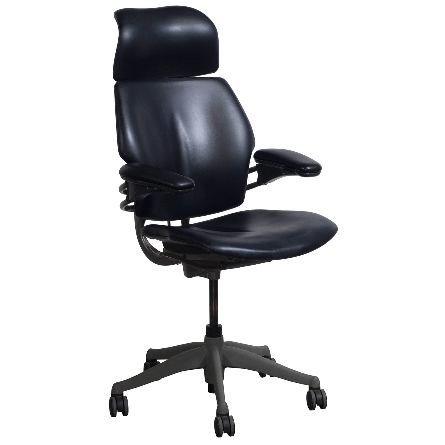 Humanscale Freedom Used Leather High Back Task Chair, Black - National ...