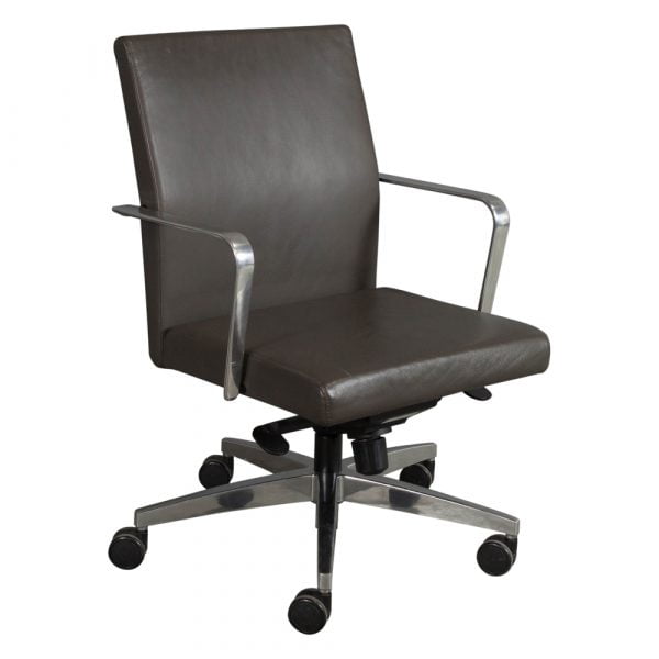 Keilhauer Reeve Used Leather Conference Chair, Shale - National Office ...