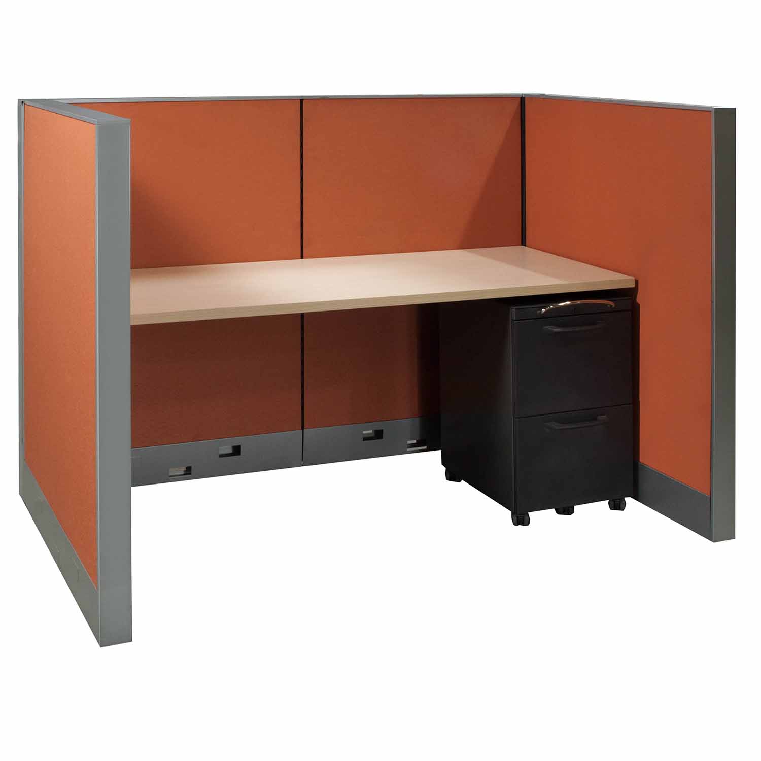 Knoll Used 5 x 3 Telemarketing Cube, Orange - National Office Interiors ...