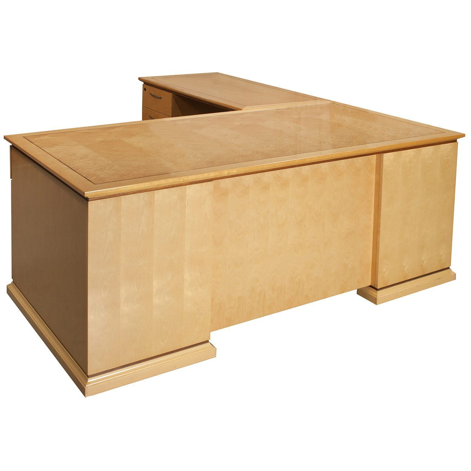 Used 30x66 24x48 Left Return Veneer L Shaped Desk, Maple - National ...