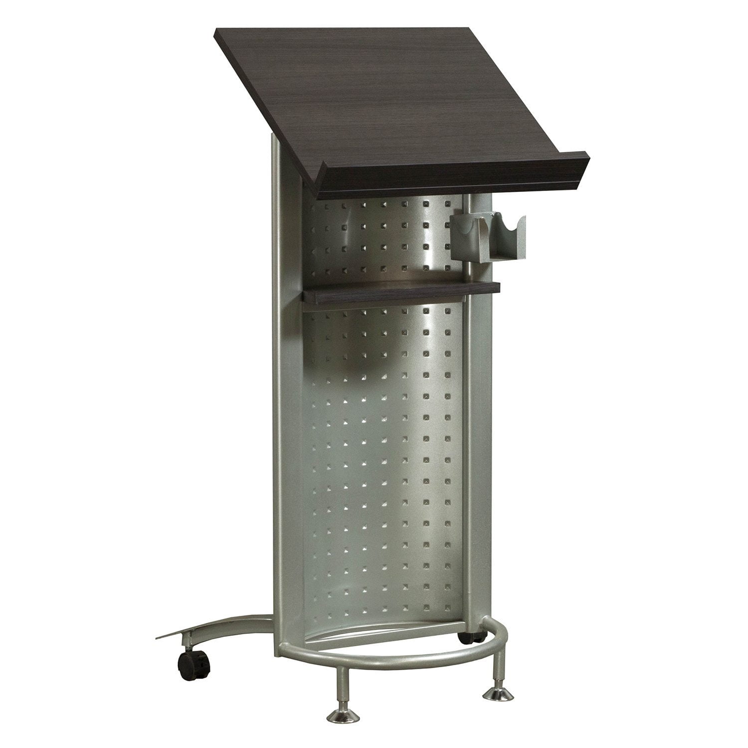 Used Metal and Laminate Mobile Podium, Gray - National Office Interiors ...