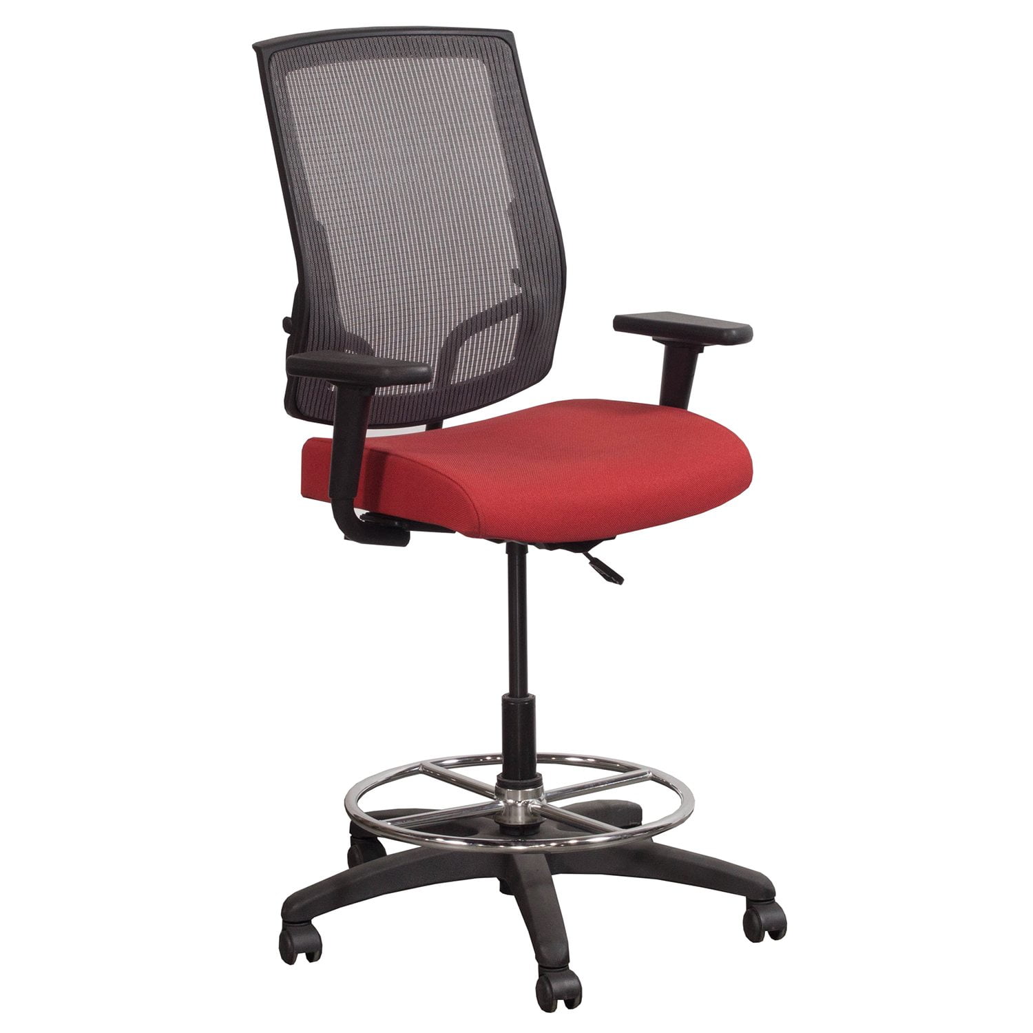 SitOnIt Focus Used Gray Mesh Stool, Red Seat - National Office ...