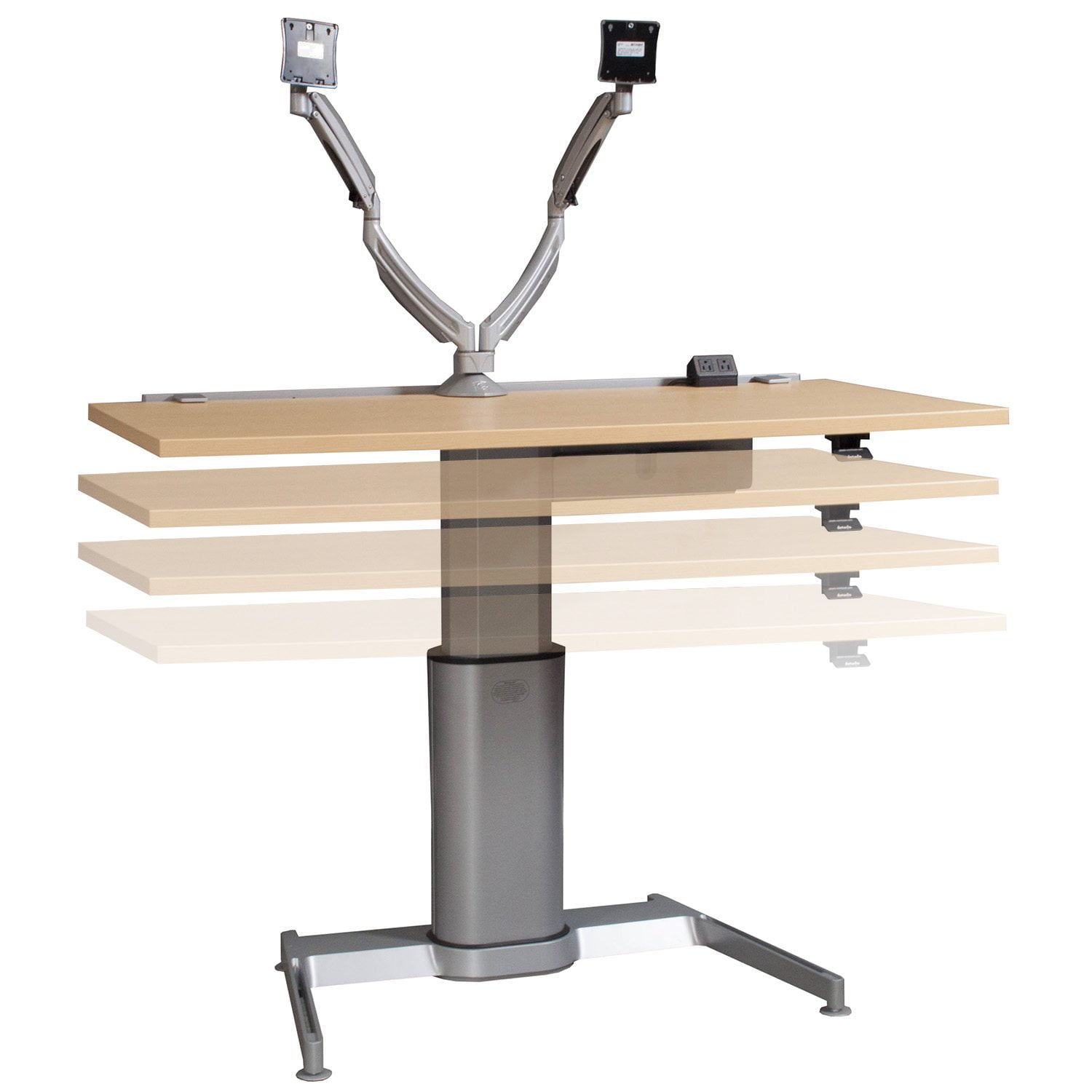 Steelcase Used Adjustable Height Table, Maple - National Office ...