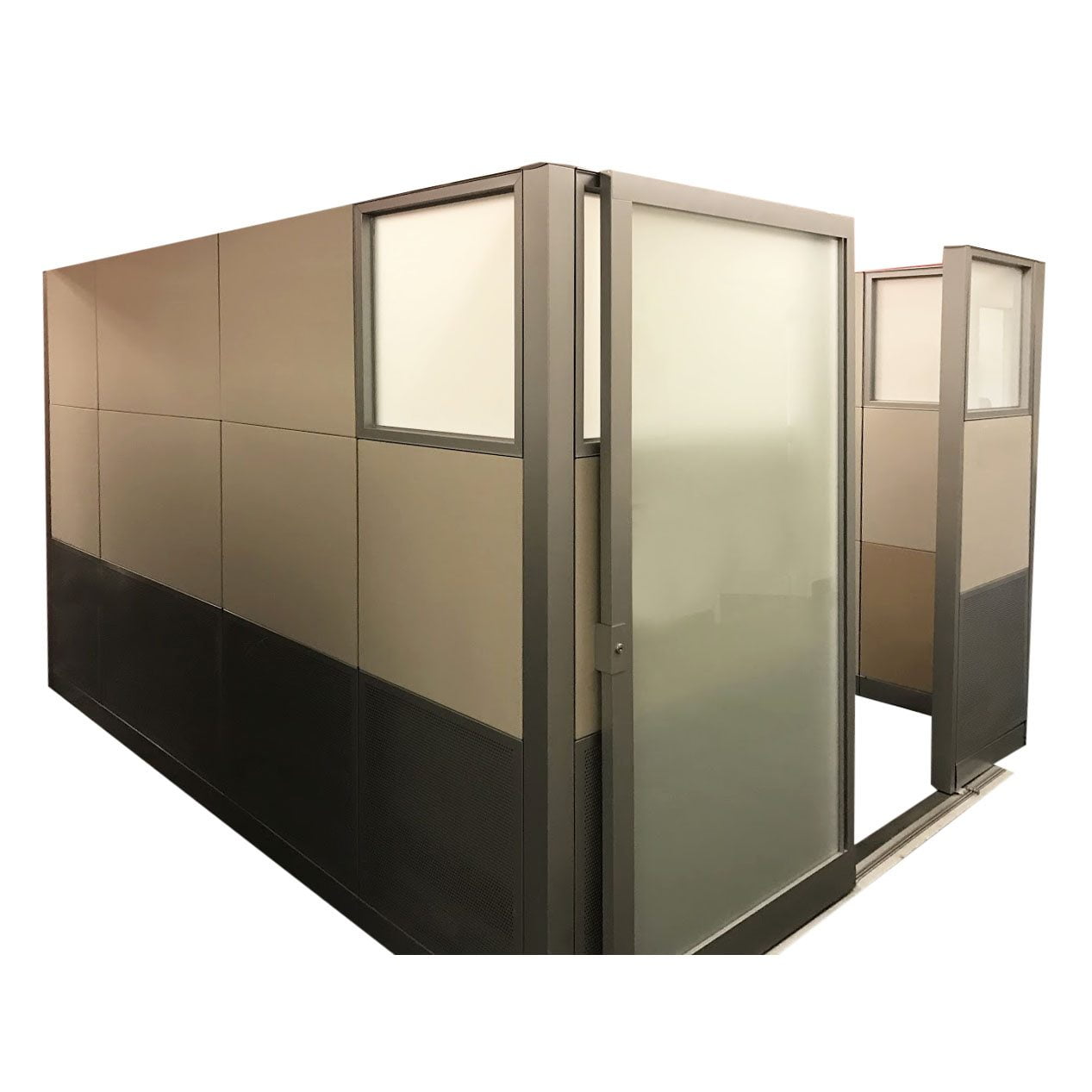 8x10 Steelcase Answer Used Offices w/ Sliding Glass Door Rows, Pebble ...