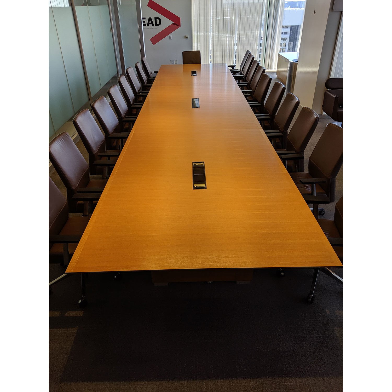 Steelcase Convene 6x26.5 Used Wood Veneer Conference Table, Maple ...