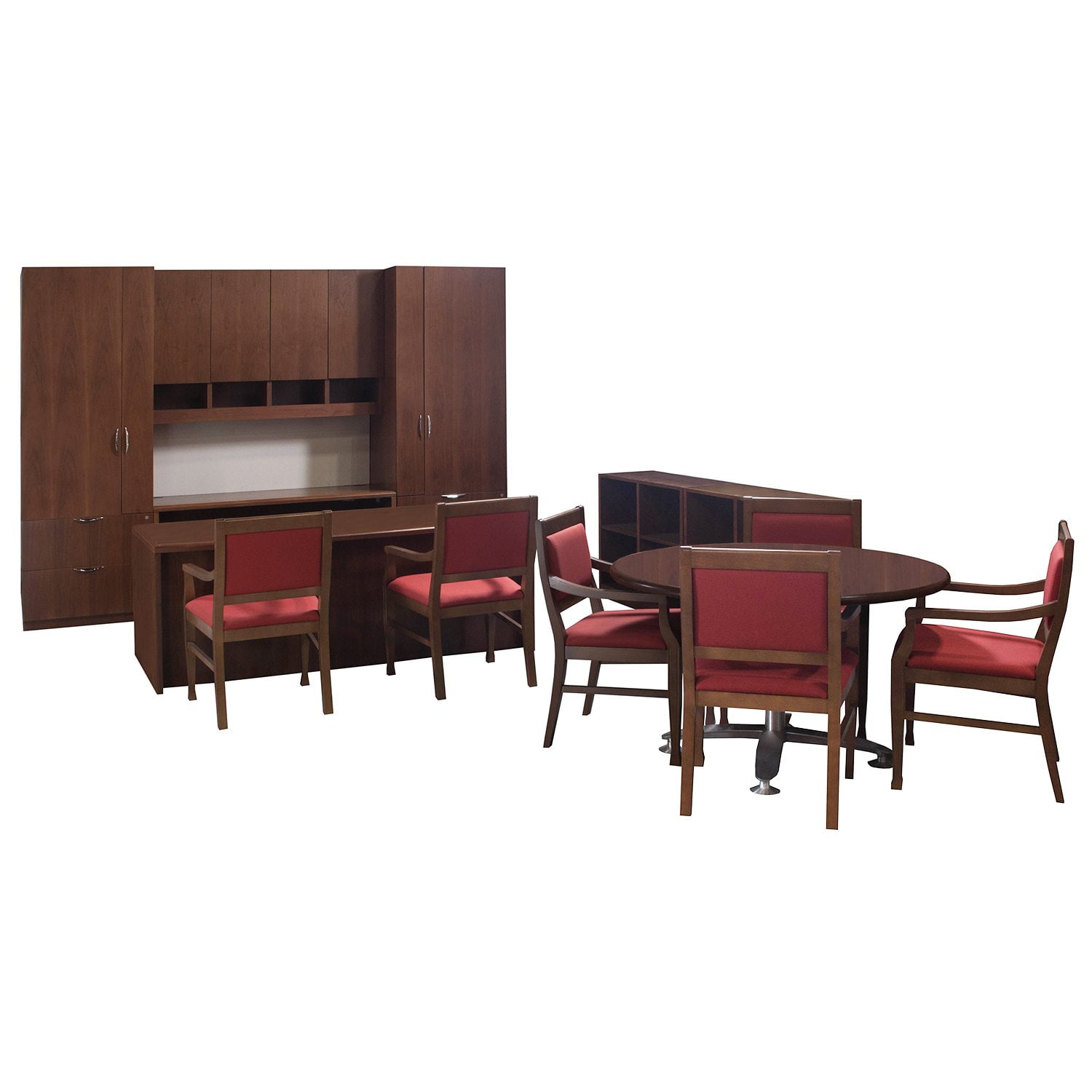 Steelcase Used Veneer Executive Office Set, Walnut - National Office ...