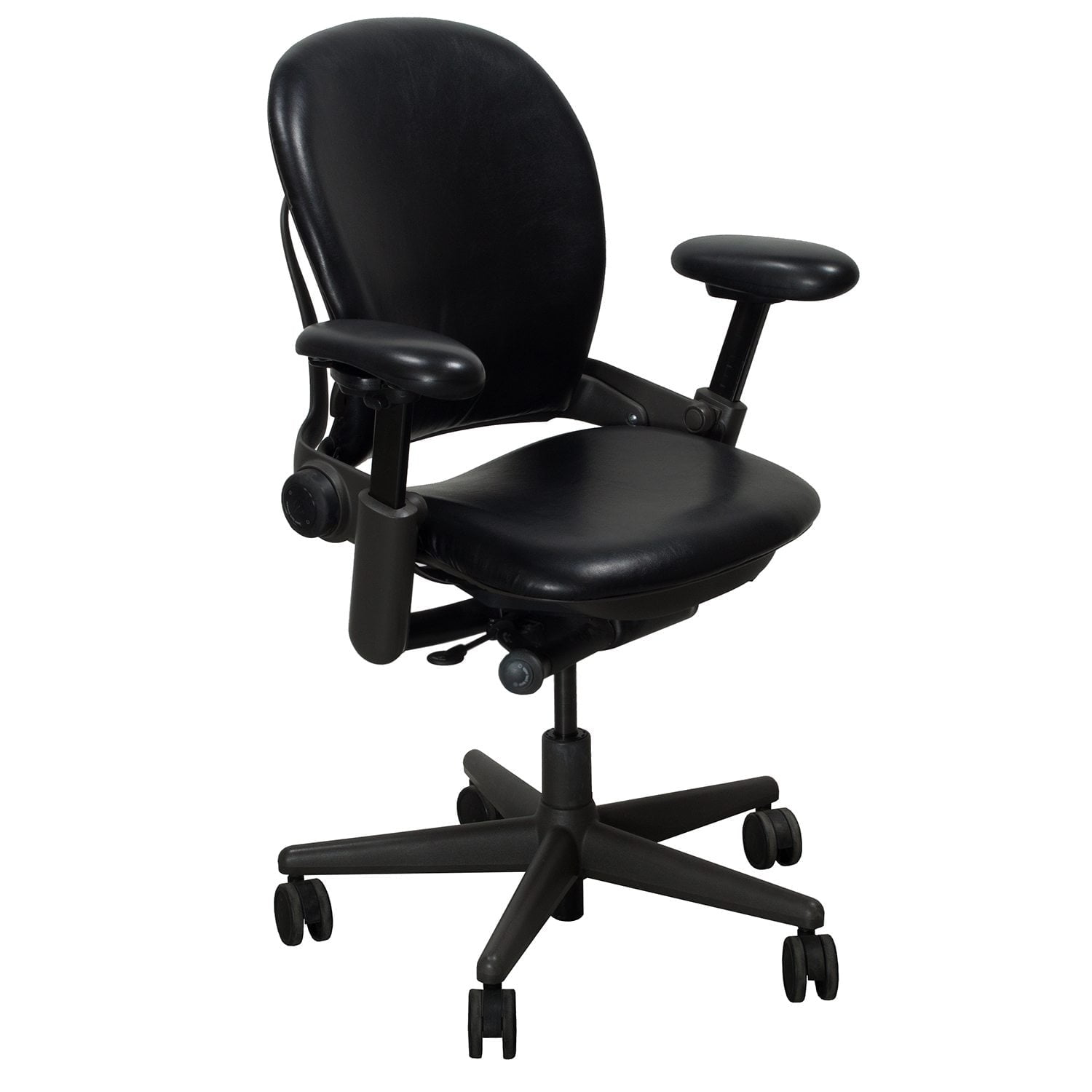 Steelcase Leather Leap Used Task Chair, Black - National Office ...