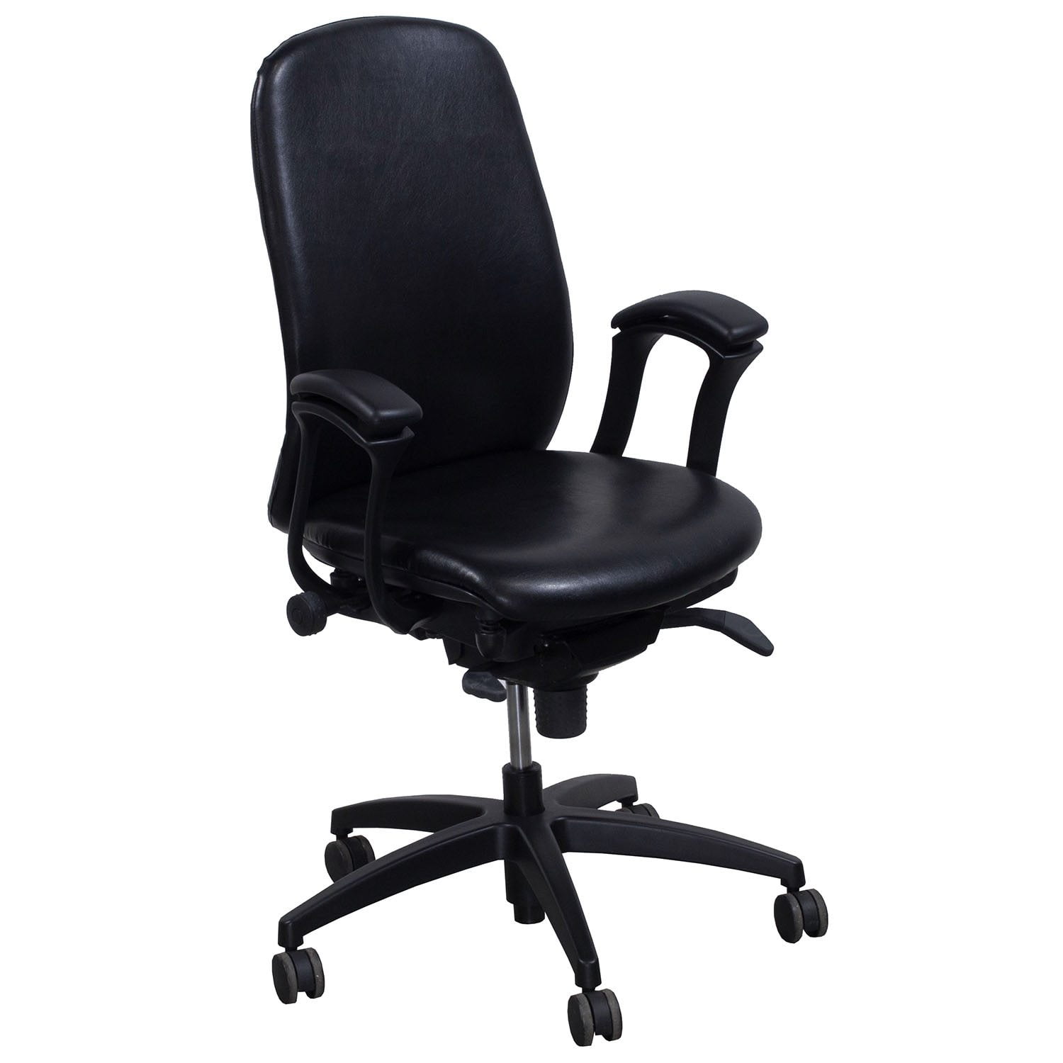 Teknion Amicus Synchro Used PU Leather Executive Chair, Black ...