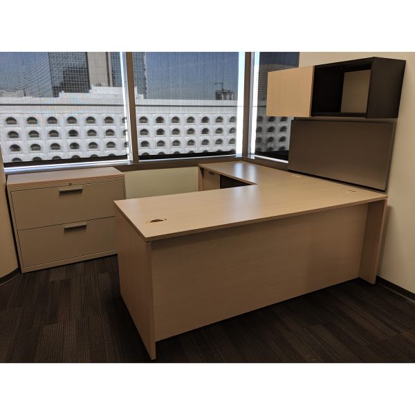 Teknion Used L-Shape Desk, Left Return Blonde Maple - National Office ...