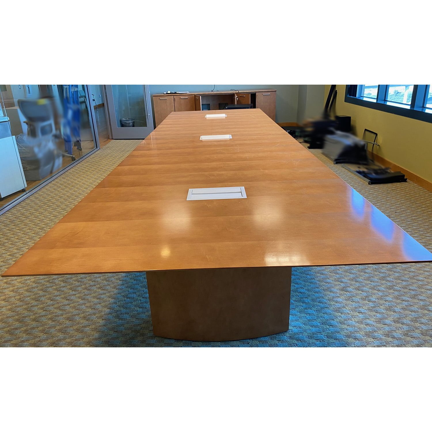 Paoli Used 16' Wood Veneer Conference Table w Credenza, Maple ...