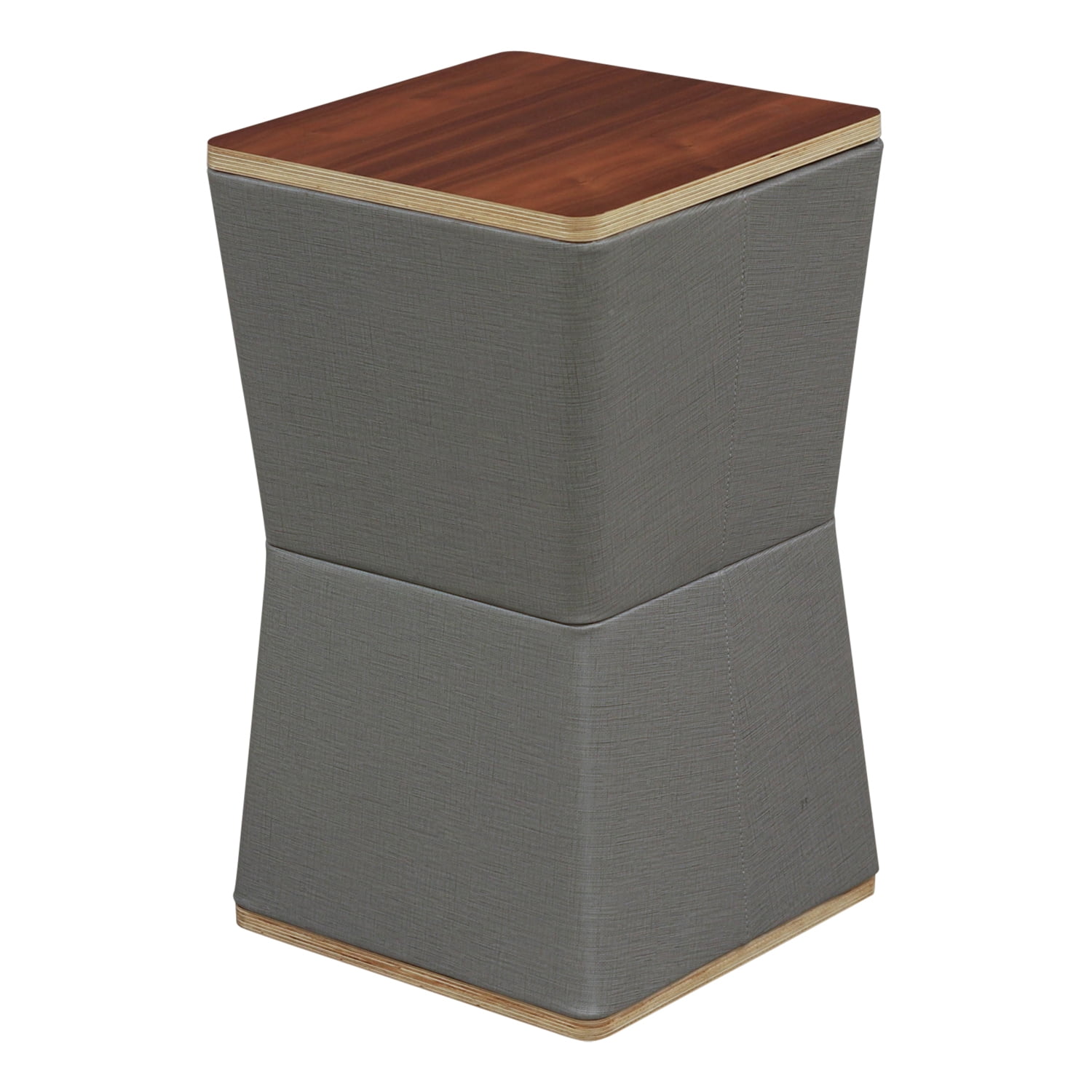 JSI BeSpace Used Square Upholstered End Table, Gray w Wood Top ...