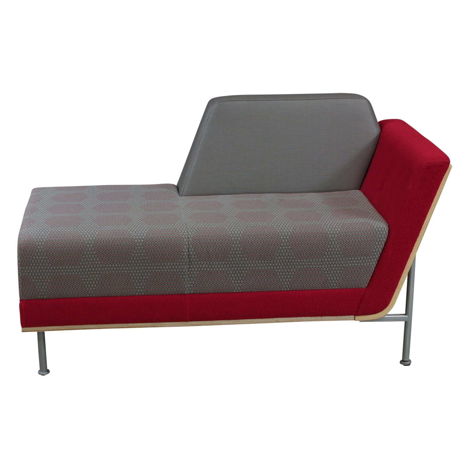 JSI Used BeSpace 50” Chaise Bench Left, Gray and Red - National Office ...