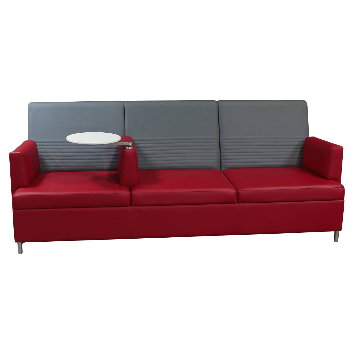 JSI Ziva Used Lounge Three Seat Sofa, Red and Gray with Tablet ...