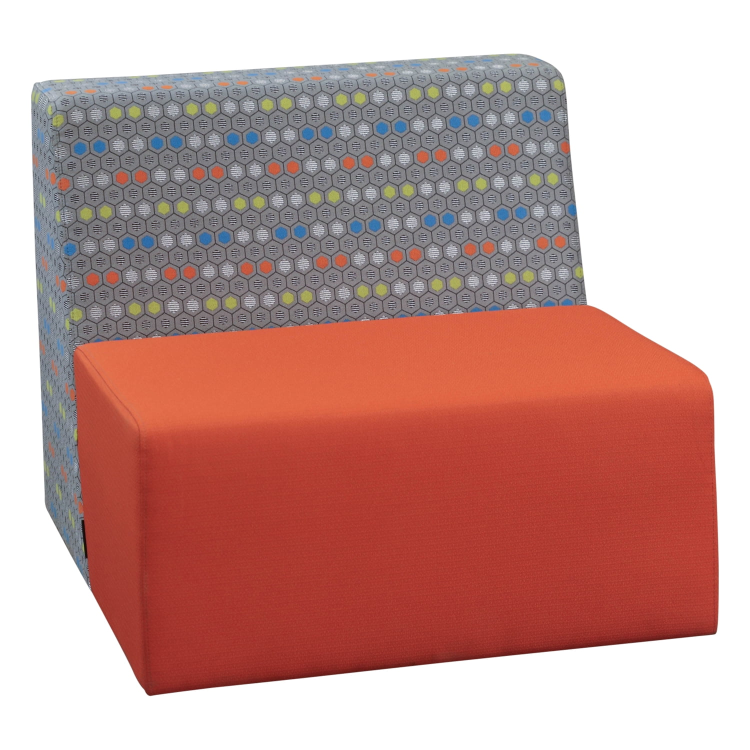 Steelcase Turnstone Used Campfire Half Lounge, Orange w Gray Pattern ...