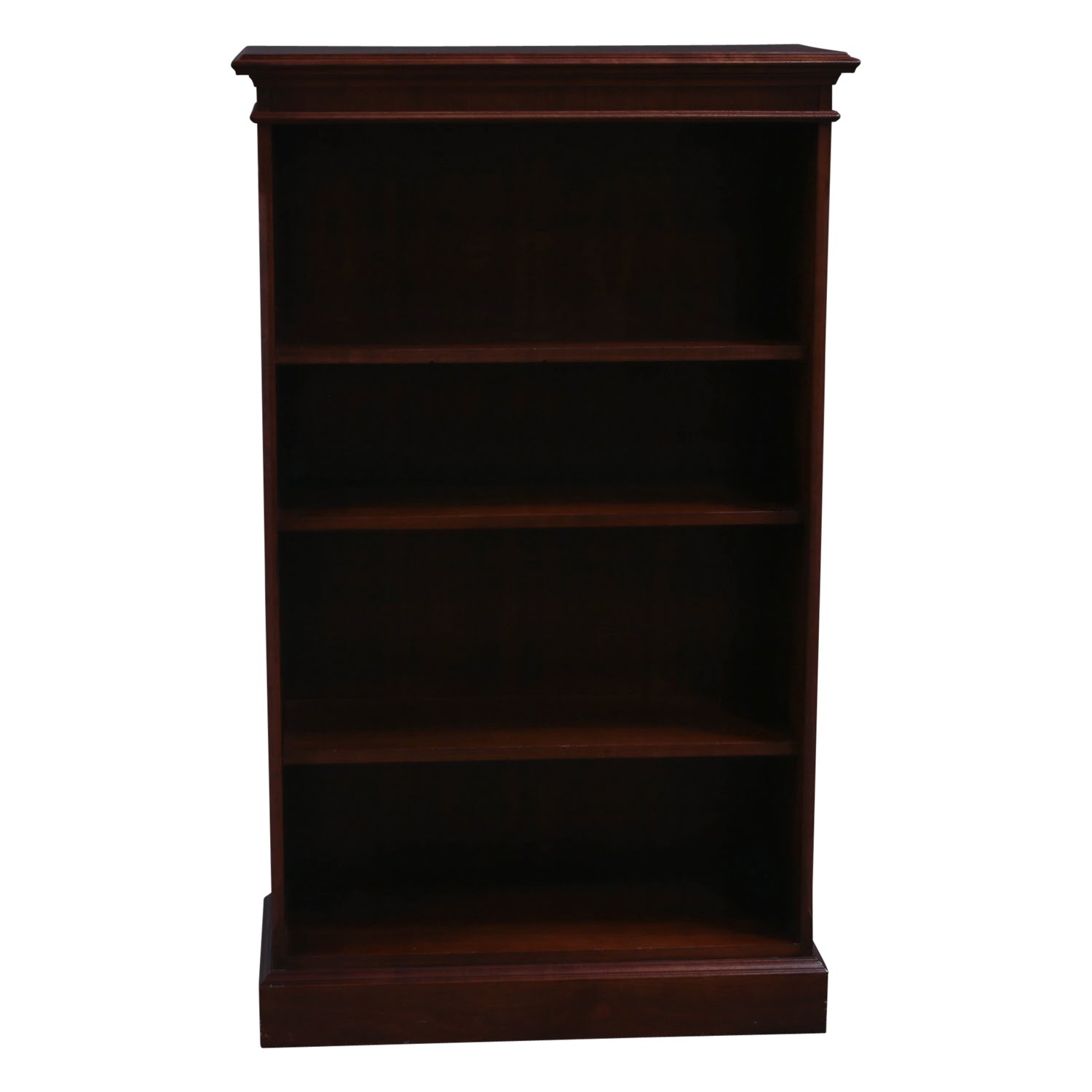 54 Inch 4 Shelf Used Wood Veneer Bookcase, Walnut - National Office ...