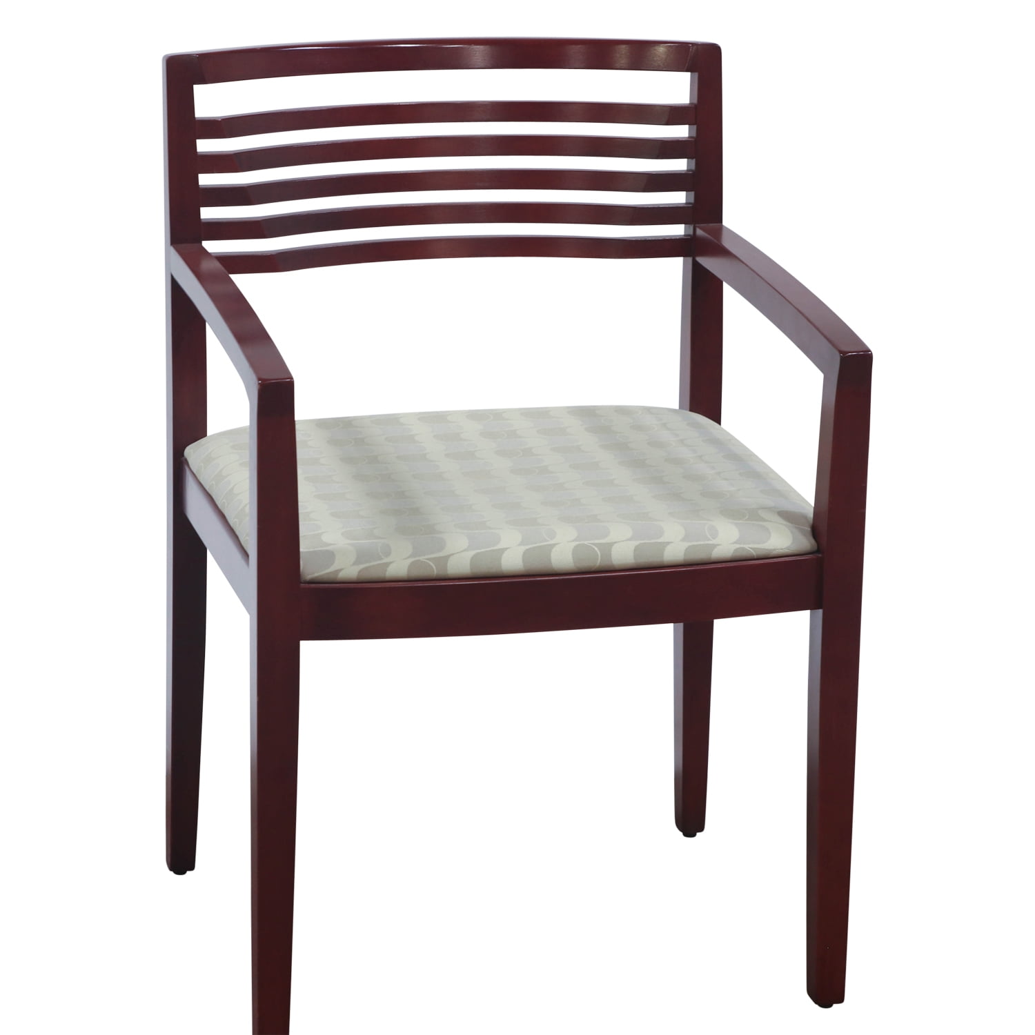 Knoll Ricchio Used Cherry Wood Side Chair, Cream Wave Pattern ...