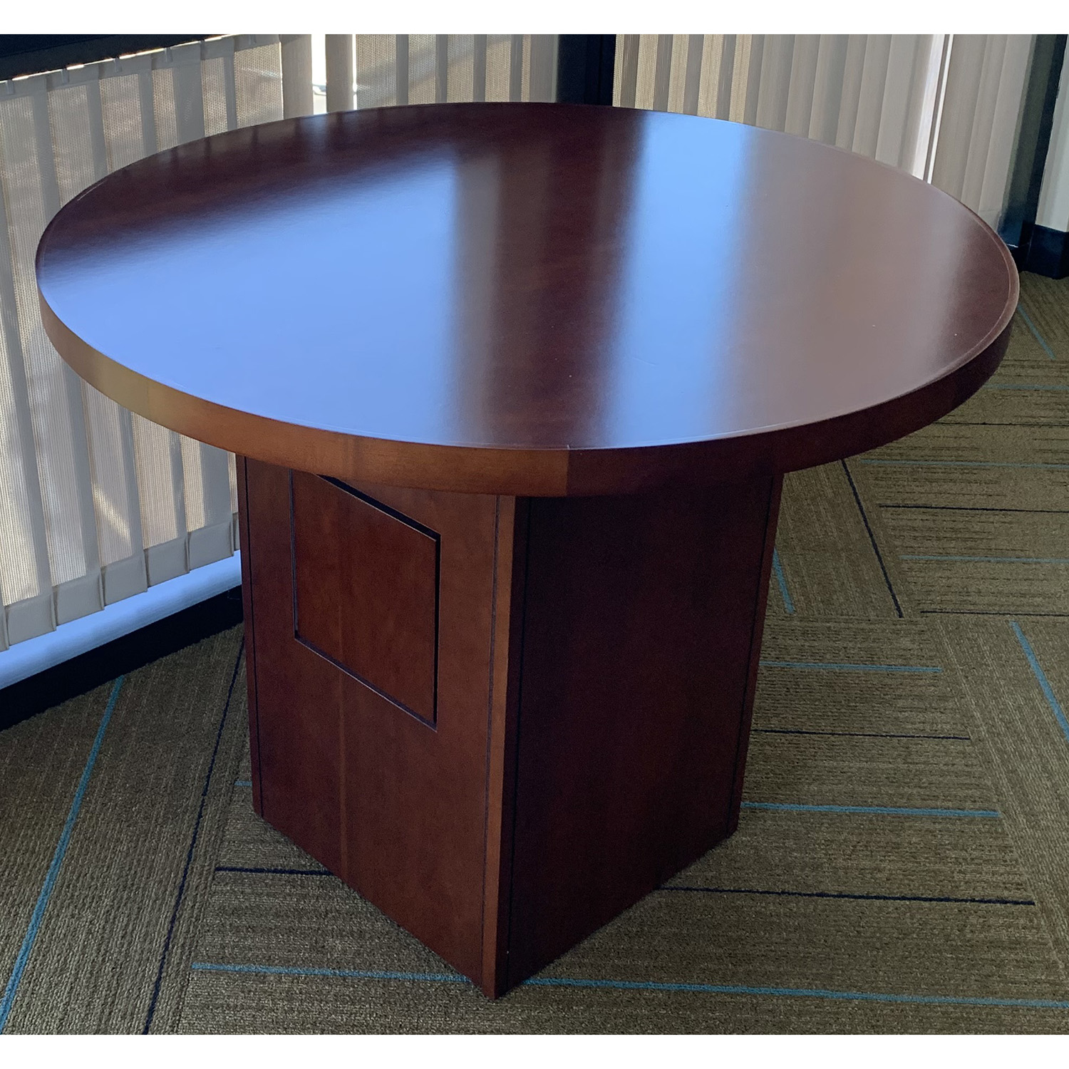 Kimball Used 36 In Round Veneer Meeting Table, Cherry - National Office ...