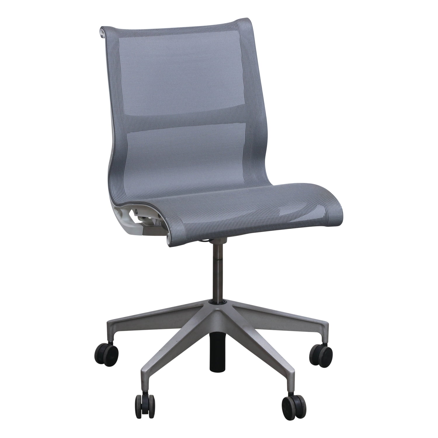 Herman Miller Setu Armless Used Mesh Chair, Gray with White - National ...