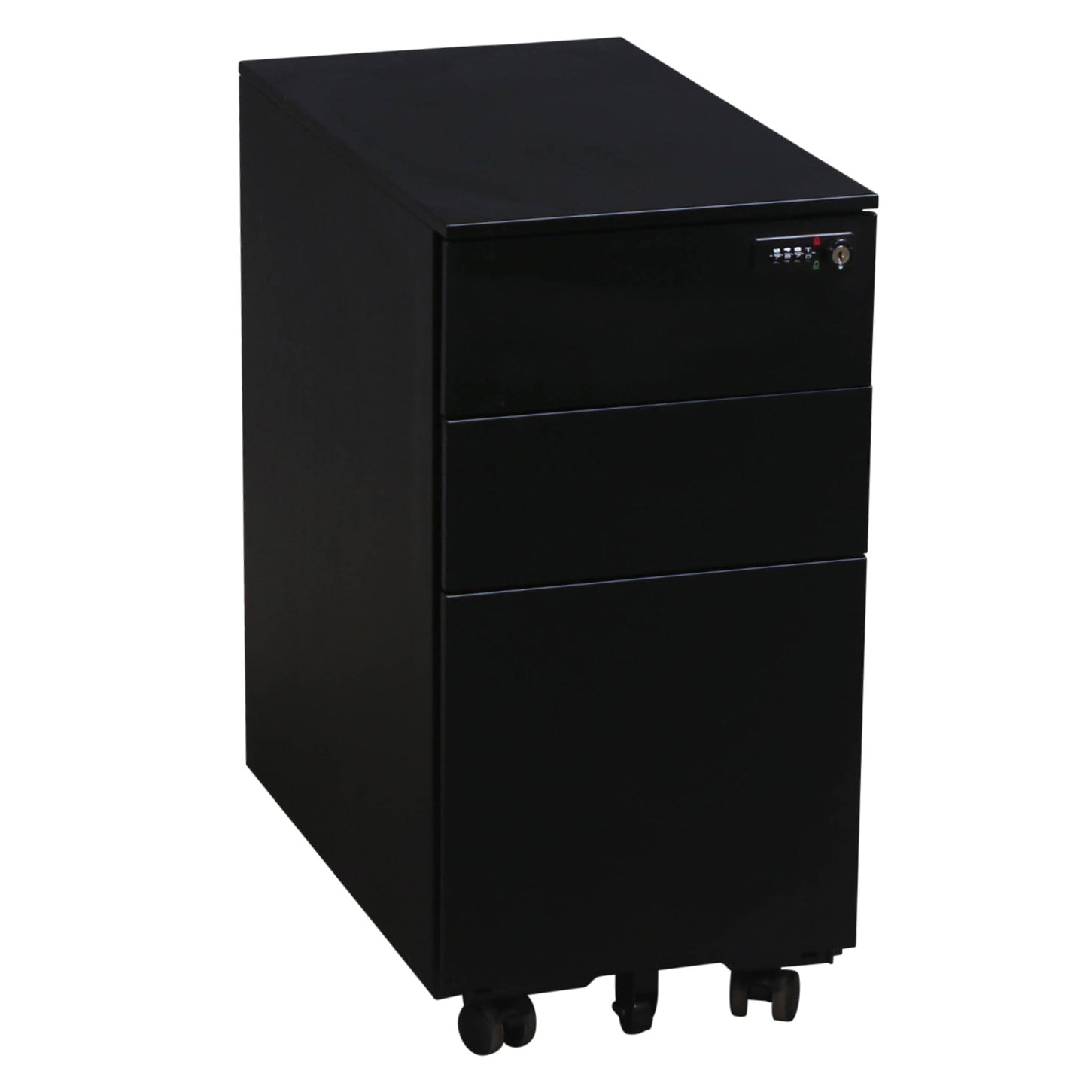 Used Narrow Box Box File Mobile Pedestal, Black - National Office ...