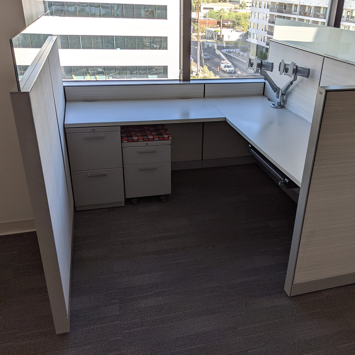 6x6 Allsteel Used Cubicle with Window Drop, Gray - Sold in Rows ...