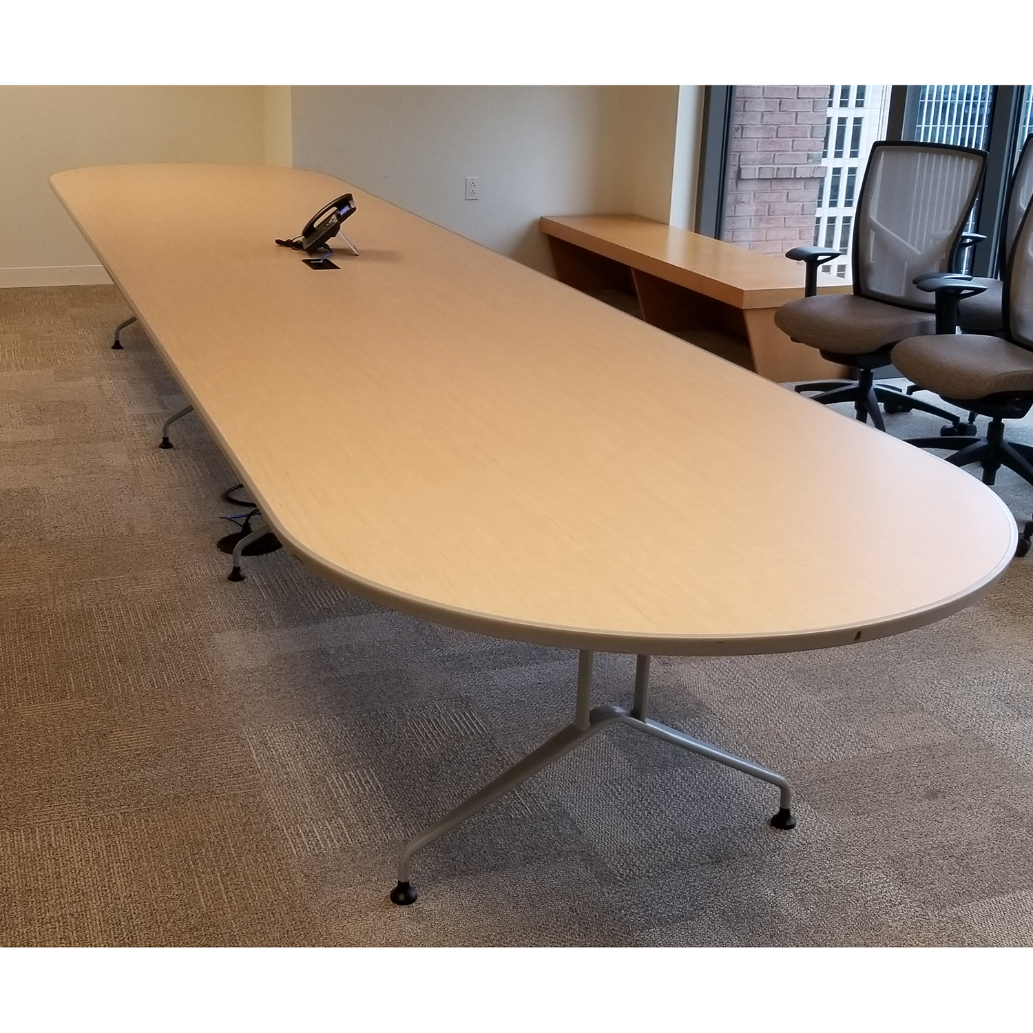 18 Foot Used Laminate Racetrack Conference Table, Maple - National ...