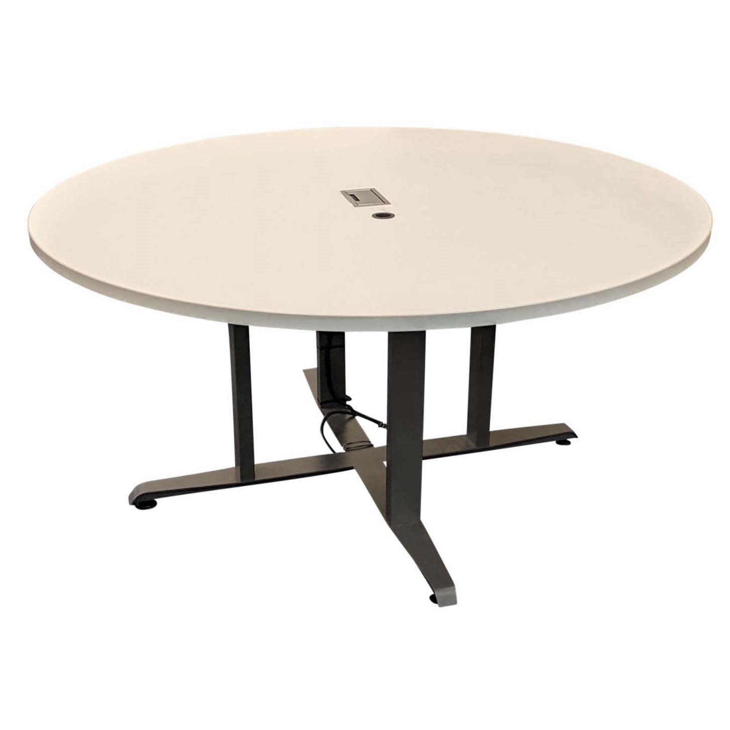 Steelcase 5 Foot Used Round Conference Table, White - National Office ...