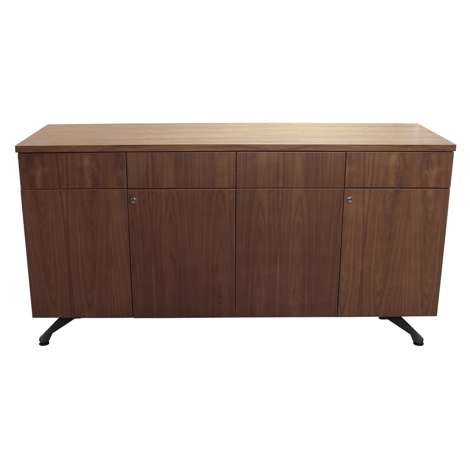 Enwork Used 24x72 4 Door Credenza Buffet, Blonde Walnut - National ...