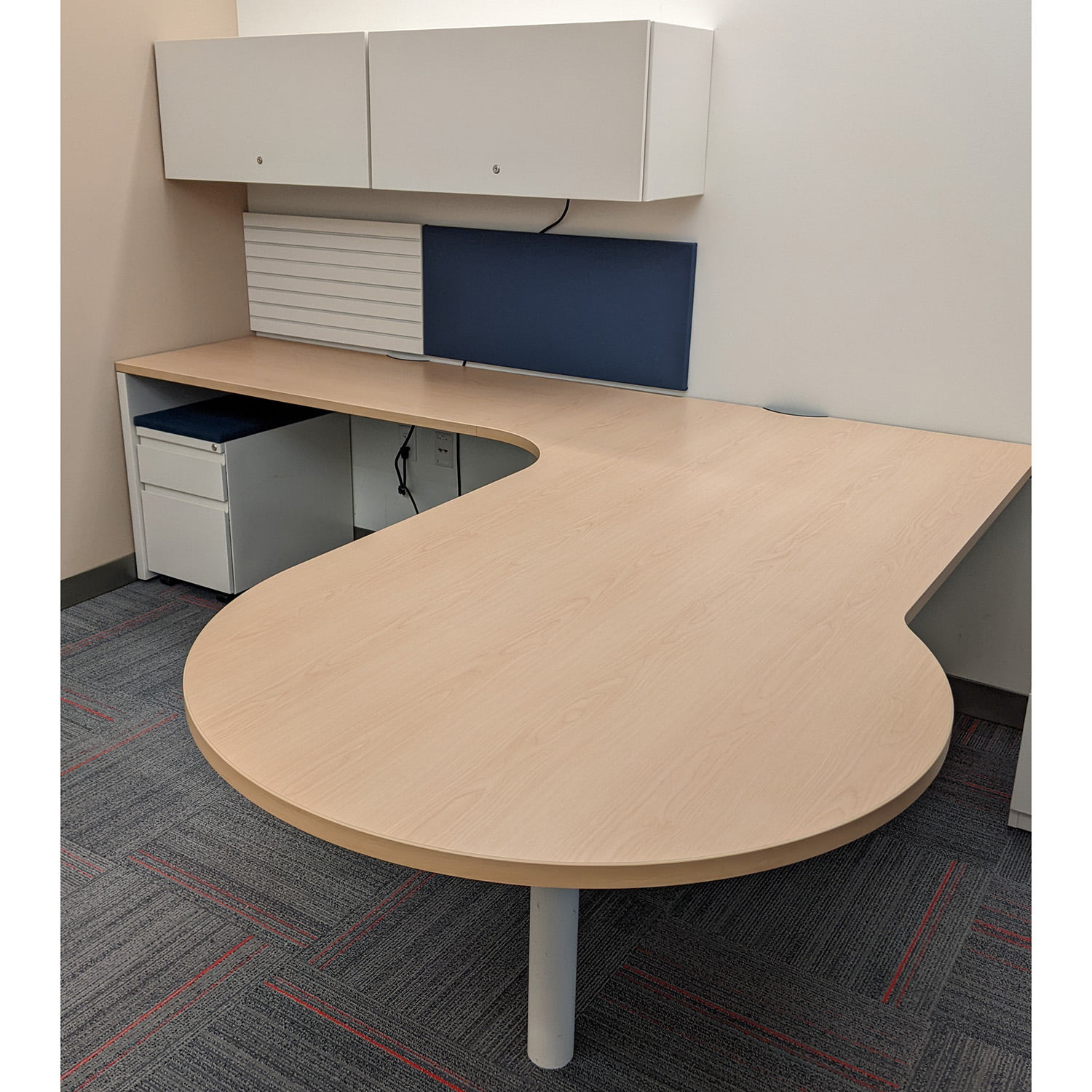 Haworth Office Furniture Table Used River Cherry Haworth D Shaped