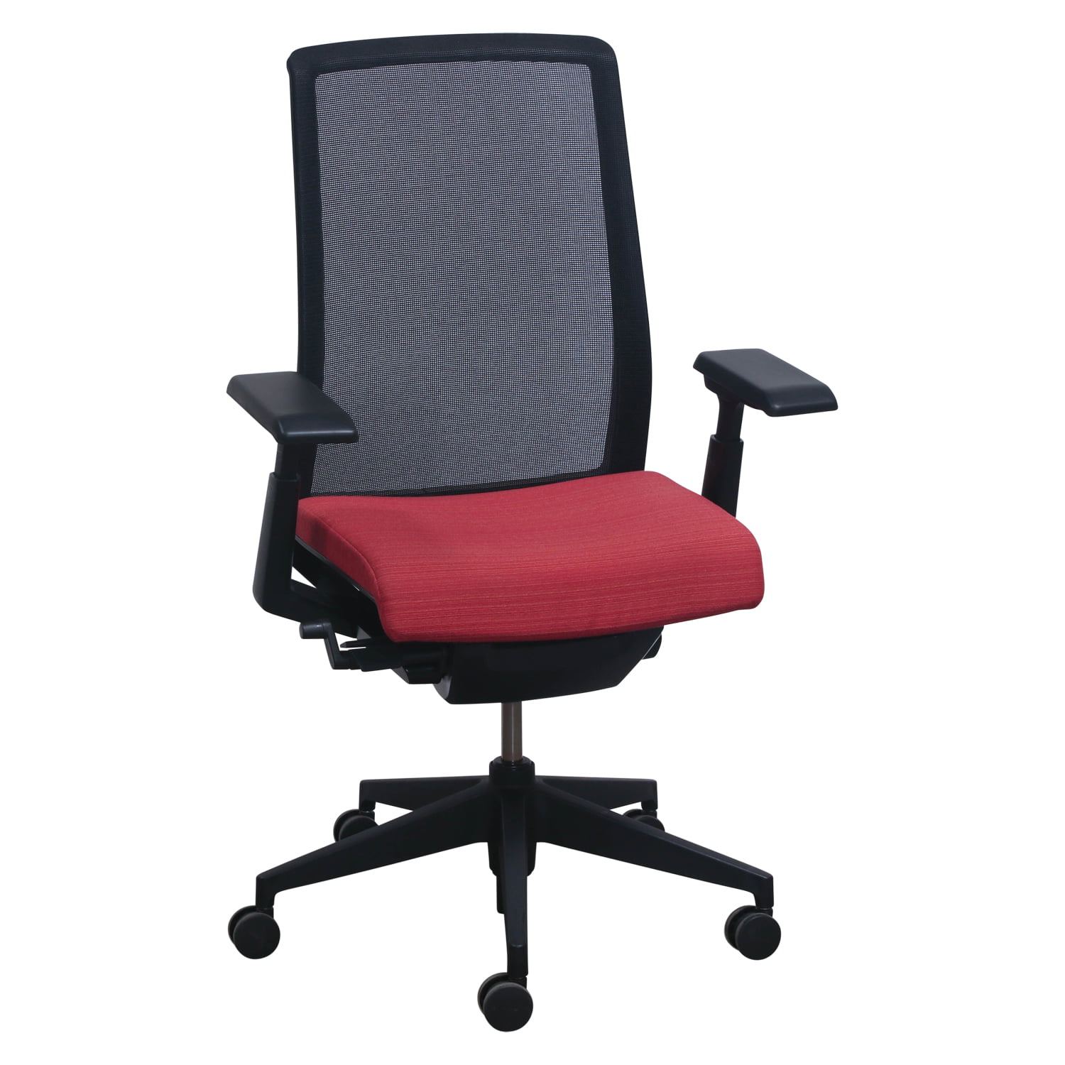 Haworth Very Black Mesh Back Used Task Chair, Red Line Pattern ...