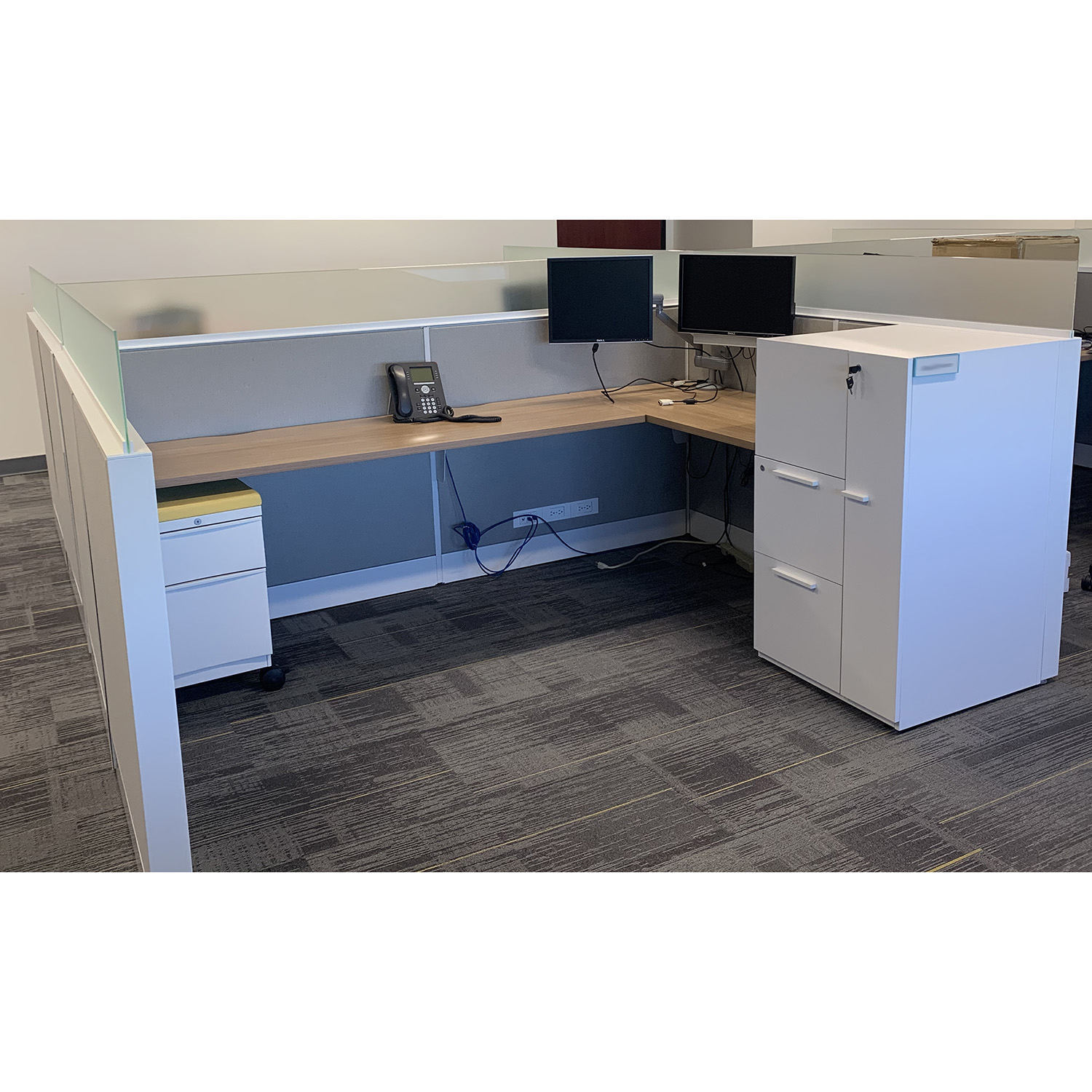 8x6 Teknion Used Cubicle, Gray and Walnut - Sold in Pods - National ...