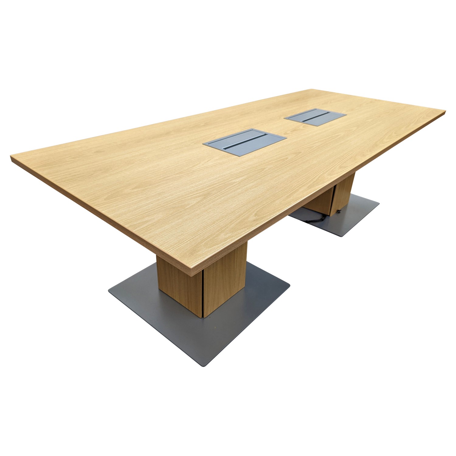 8 Foot Laminate Used Rectangular Conference Table, Light Oak - National ...