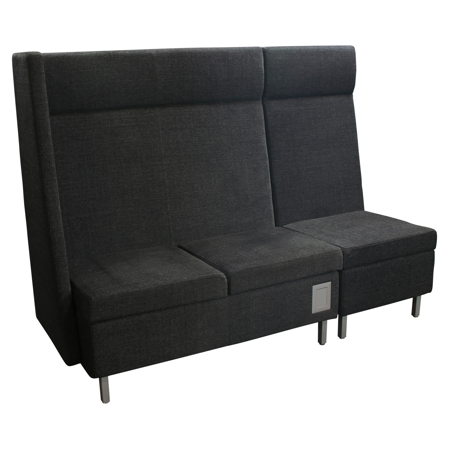 Kimball Villa Used High Back Three Seat Modular Sofa, Gray - National ...