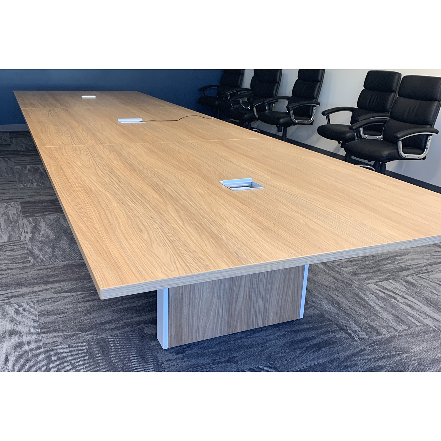 Teknion Used 5x18 Foot Laminate Conference Table, Walnut - National ...