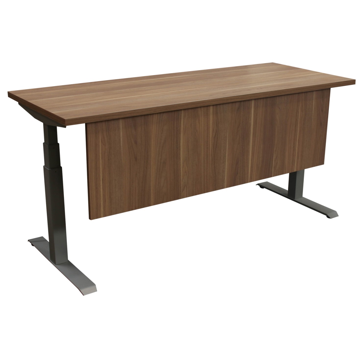 Steelcase Used 28x70 In Sit Stand Desk w Modesty Panel, Light Walnut ...