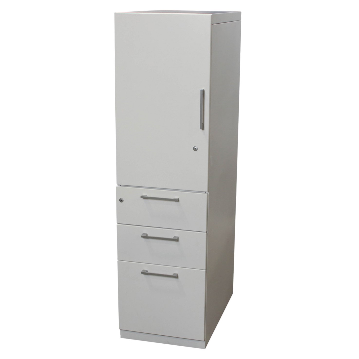 Used Metal Storage Tower Opens Left, White - National Office Interiors ...