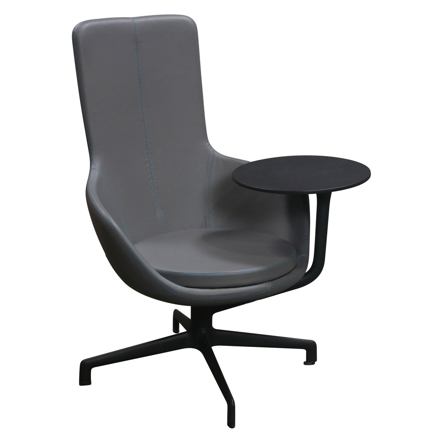 Keilhauer Juxta Used Faux Leather High Back Chair with Tablet, Gray ...