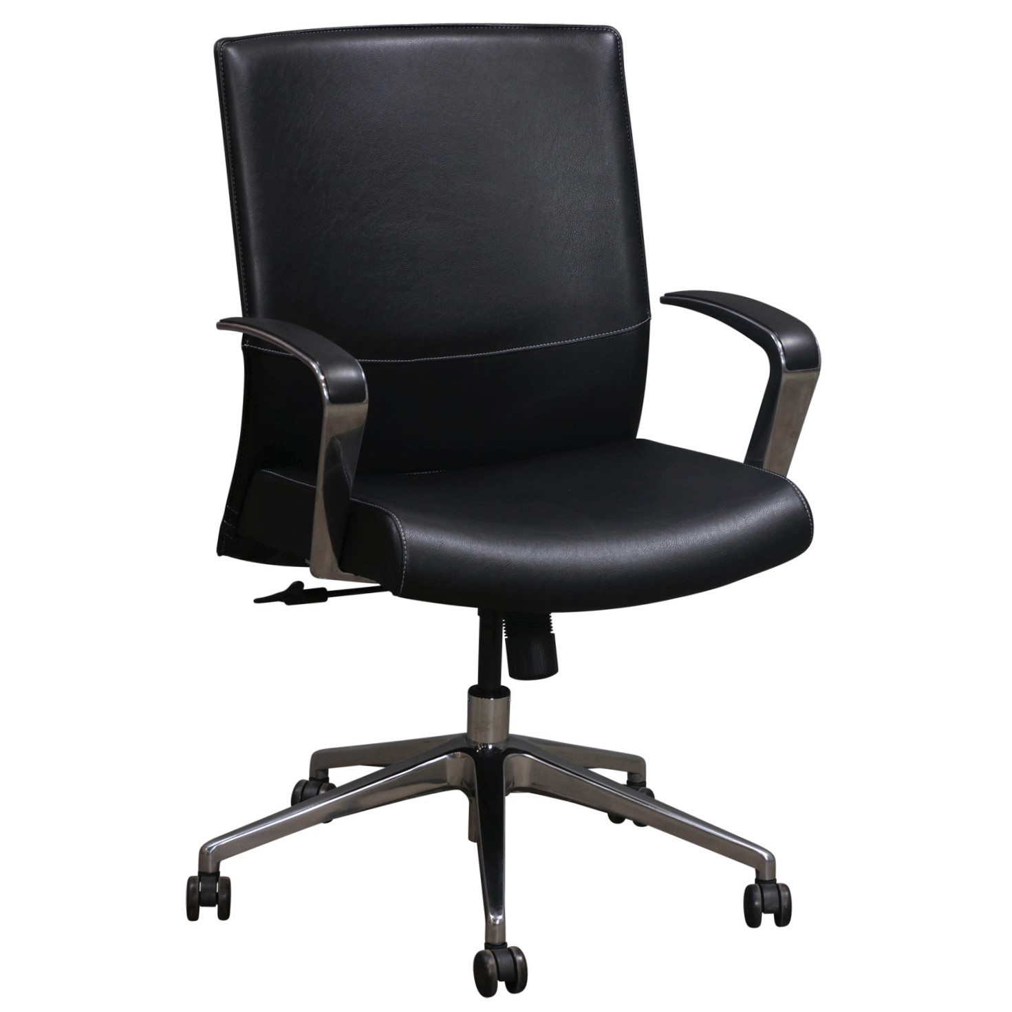 Stylex Insight Used Leather Conference Chair w Chrome Base, Black ...