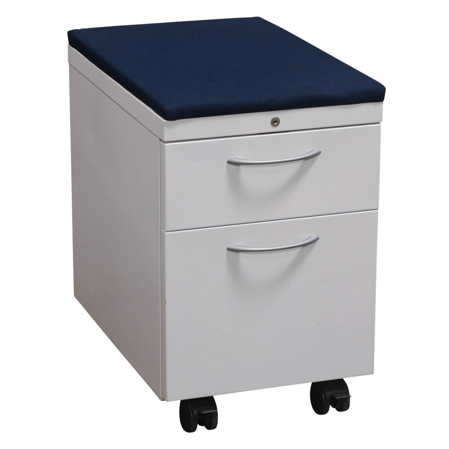 Allsteel Used Box File Mobile Pedestal w Blue Cushion, White - National ...