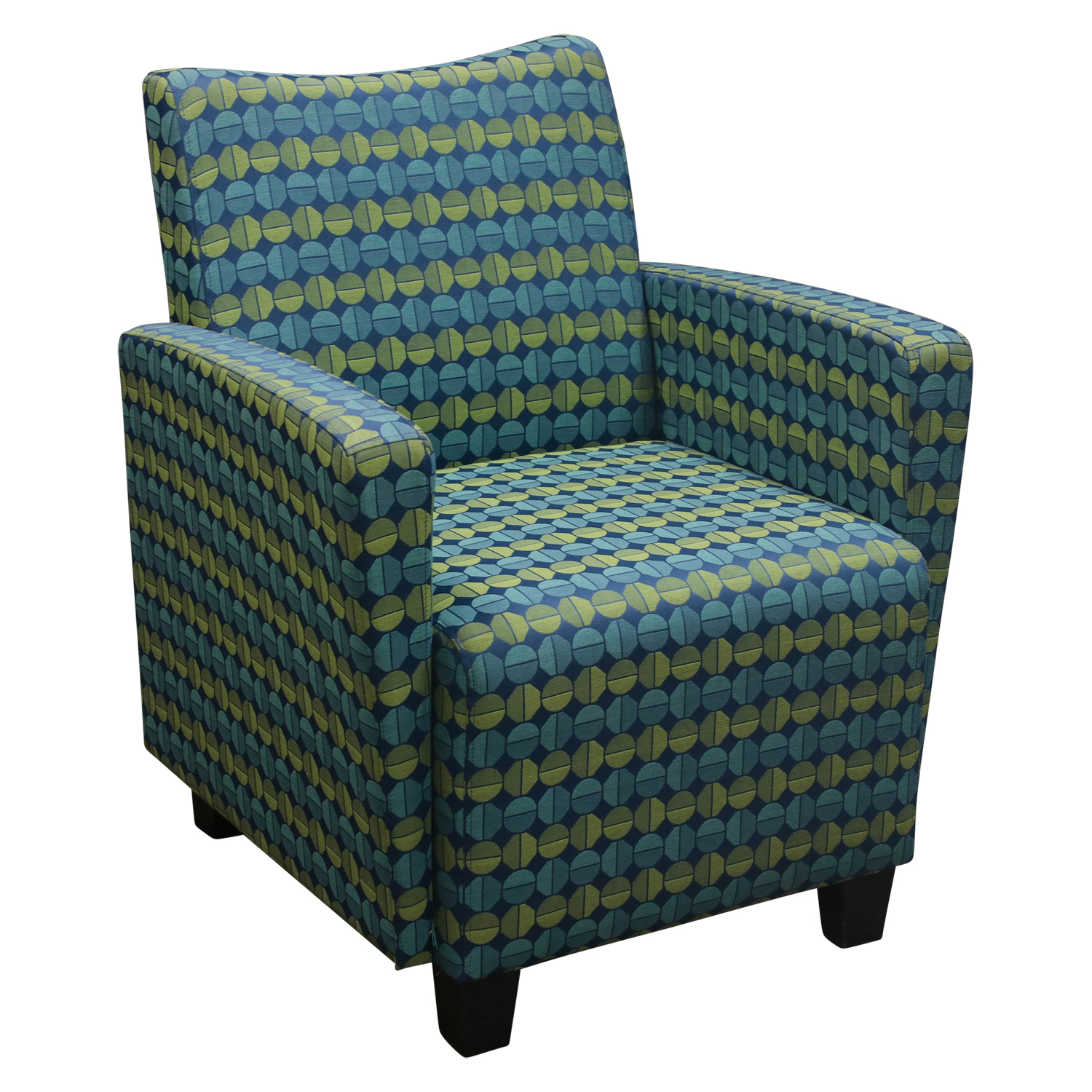 SitOnIt Ideon Visit Series Used Club Chair, Green Blue Pattern ...