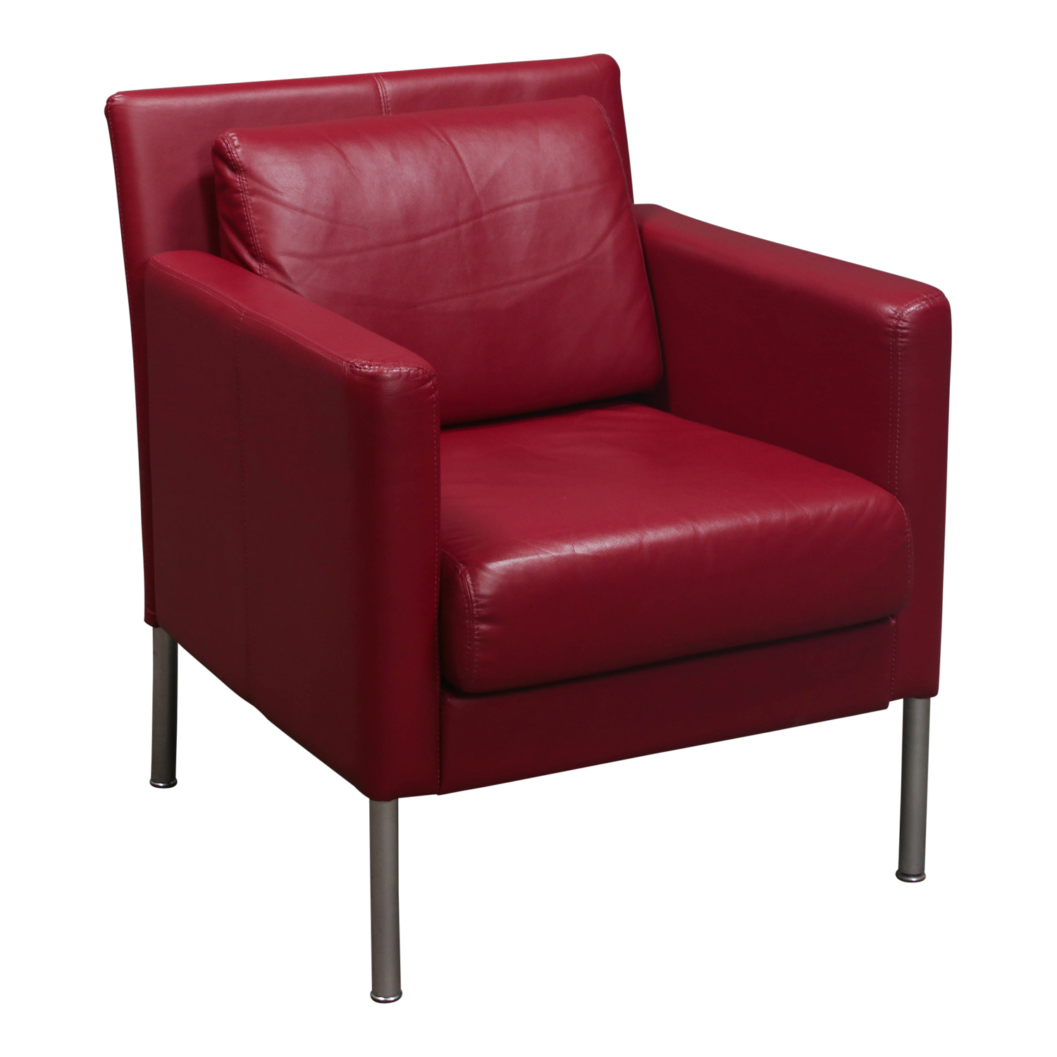 Steelcase Coalesse Used Leather Club Chair, Red - National Office ...