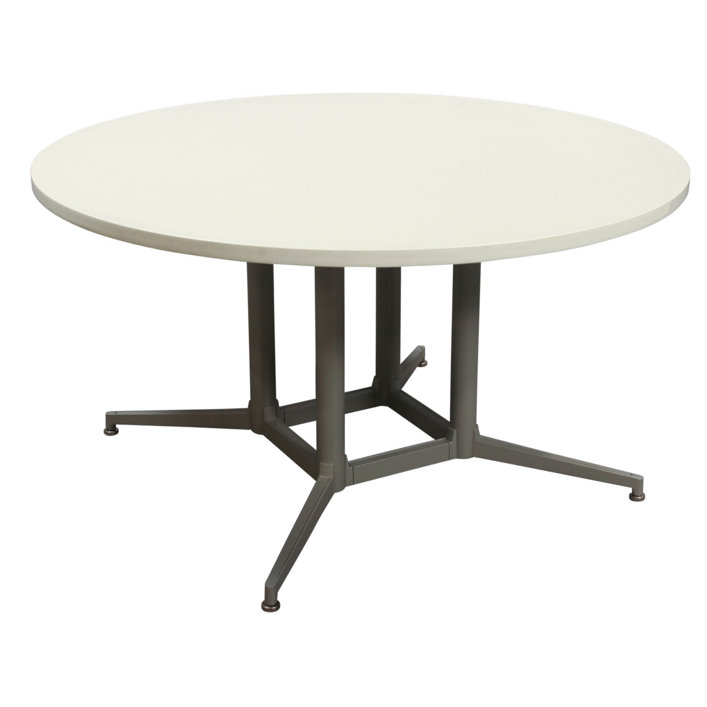 Haworth Used 54 Inch Round Laminate Cafe Table, White Pattern ...