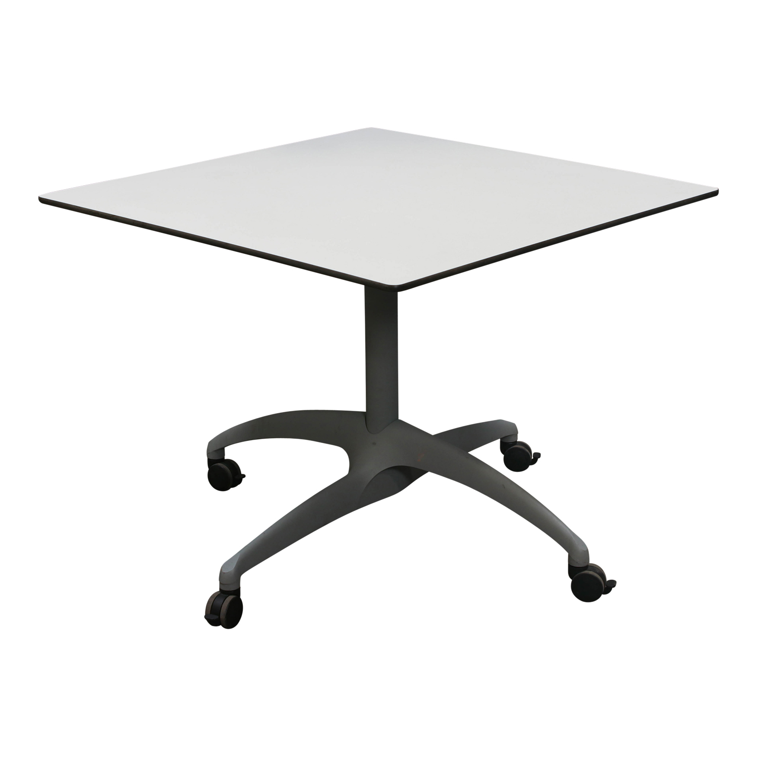 Steelcase Vecta Used 36 In Square Mobile Laminate Cafe Table, White ...
