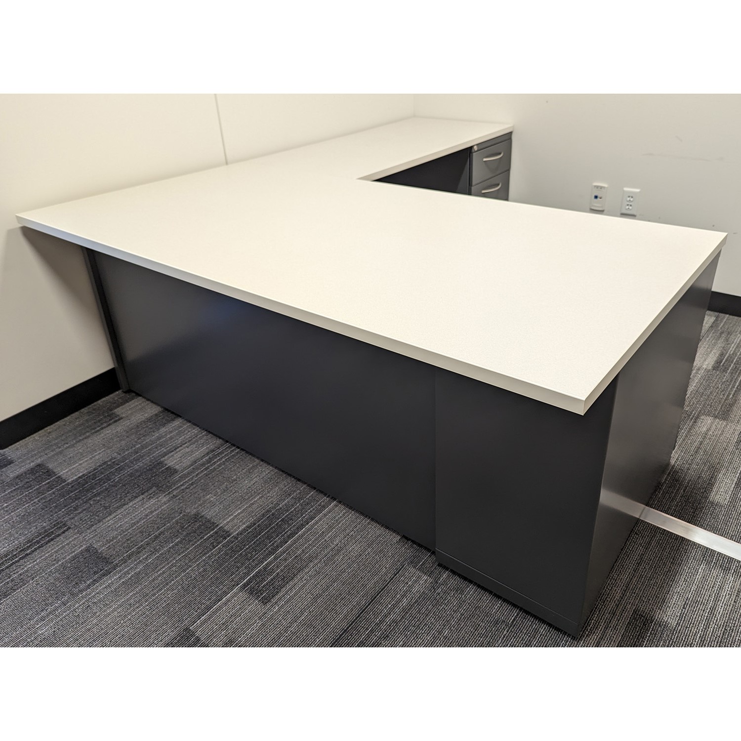 Haworth 36x72 24x48 Used L-shaped Desk with Modesty Panel Right Return ...