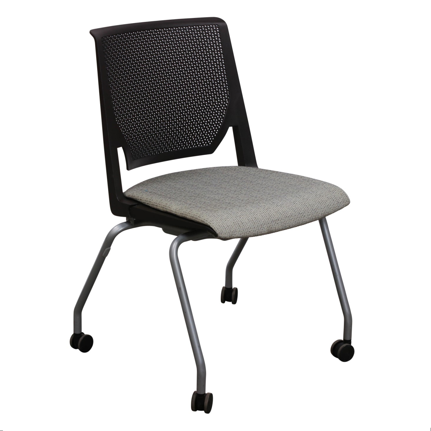 Haworth Very Seminar Mobile Stack Chair Used, Chocolate Brown and Cream ...