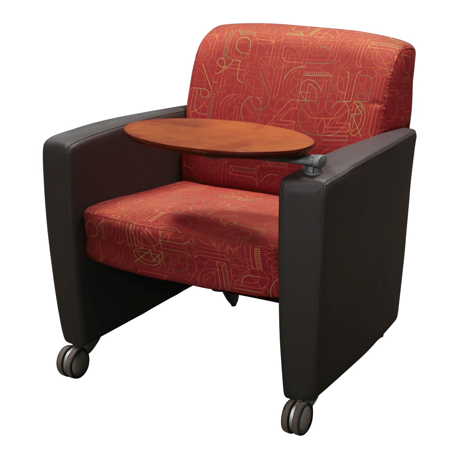 Haworth ToDo Used Mobile Left Tablet Lounge Chair, Gray and Orange ...