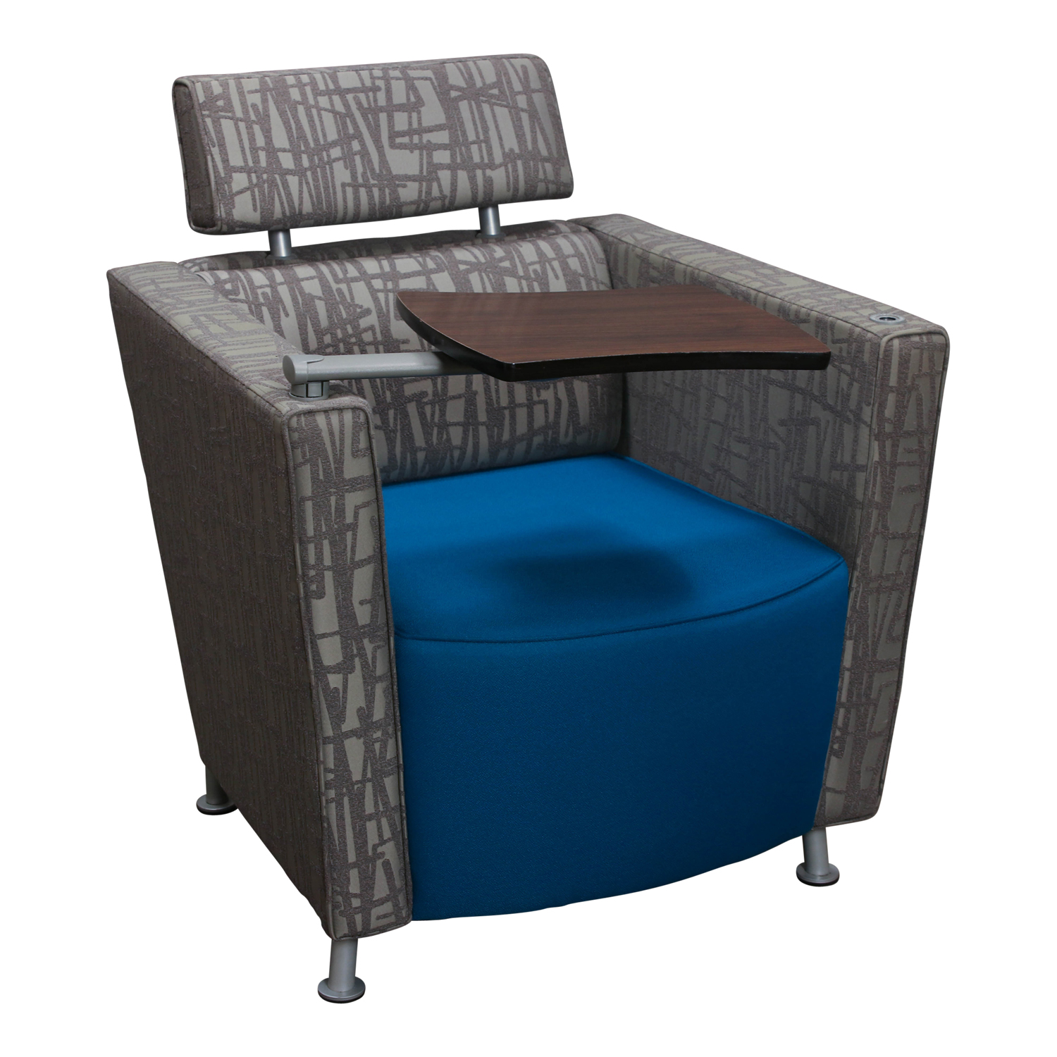 Haworth Hello Used Tablet Lounge Chair, Blue with Gray Pattern ...