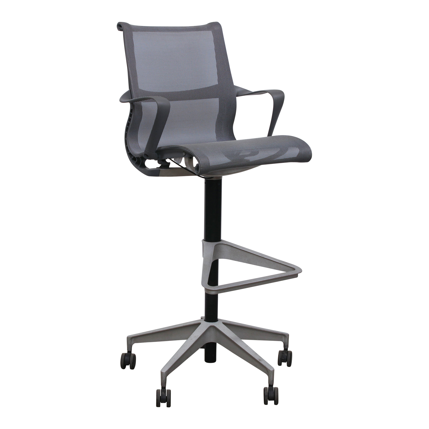 Herman Miller Setu Used Mesh Stool w Aluminum Base, Gray - National ...